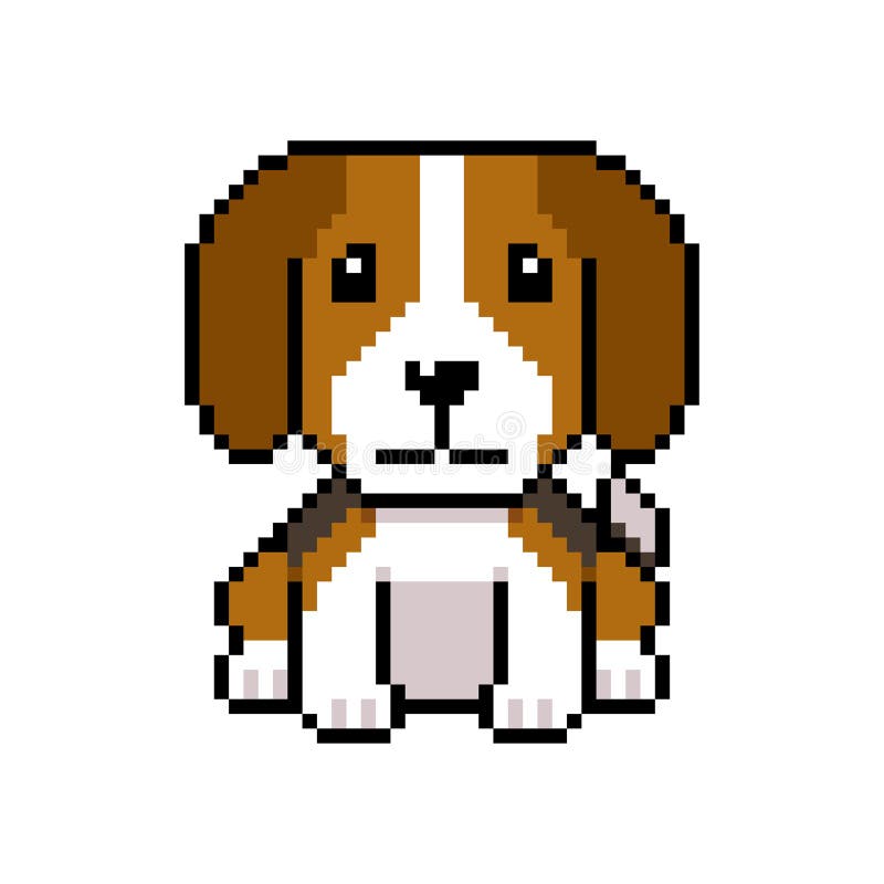 Pixel Art Cute Beagle Dog Vector in Retro Style Stock Vector ...