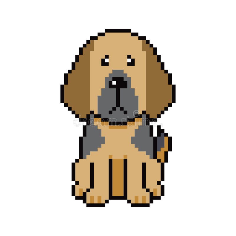 Pixel Art Cute Great Dane Dog Vector in Retro Style Stock Vector ...