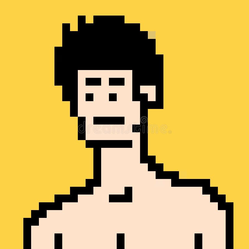 Pixel art of cute man stock illustration. Illustration of cute - 265473418