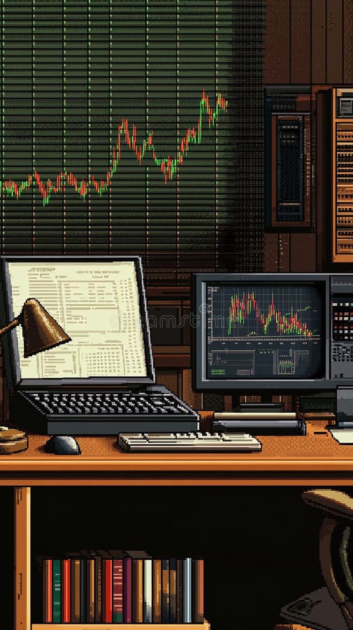 Pixel Art Debt-to-equity Ratio Graph in a Retro Aesthetic. Stock ...