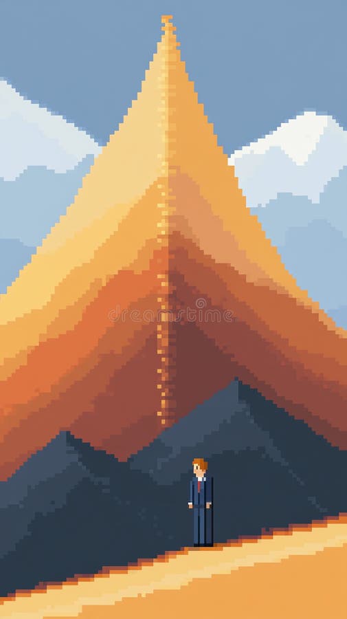 Pixel Art Debt-to-equity Ratio Graph in a Retro Aesthetic. Stock ...