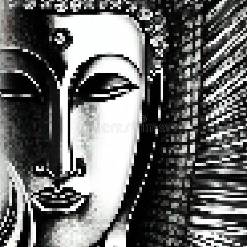 Pixel Art Della Statua Di Buddha Illustrazione di Stock - Illustrazione di buddista, bello ...