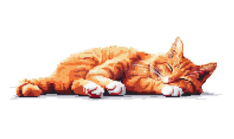 A Pixel Art Depiction of a Dynamic Orange Tabby Cat in Motion. Generate ...