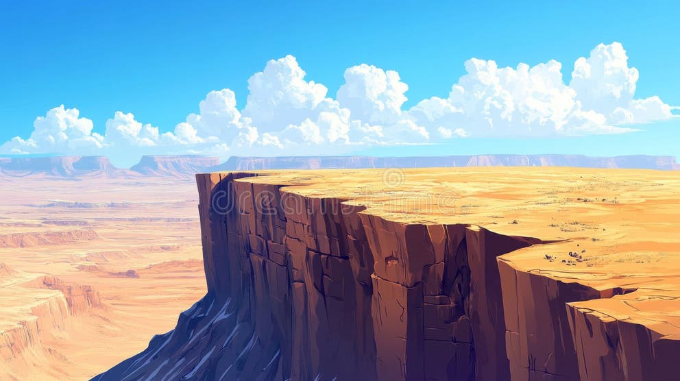Pixel Art Desert Cliff Landscape Stock Illustration - Illustration of ...