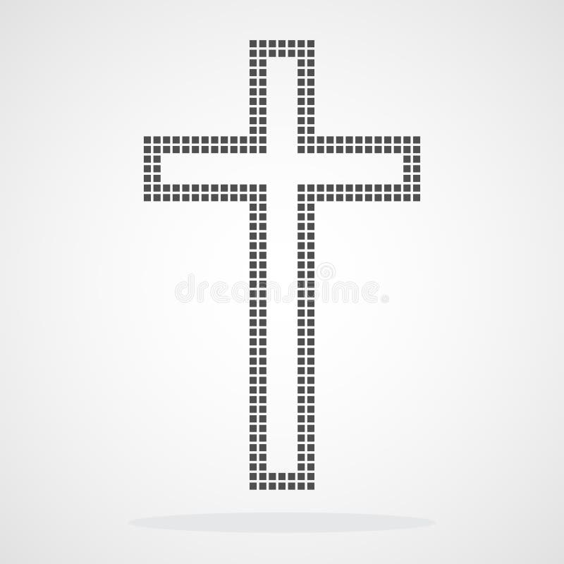 Pixel Art Design of Christian Cross. Vector Illustration Stock ...