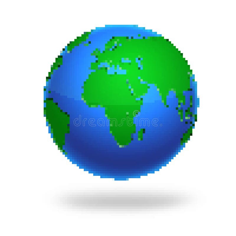 Pixel Art Design of Earth. Vector Illustration Stock Illustration ...