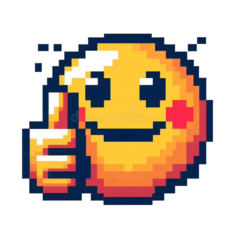 Pixel Art Design Emoji Smiley. Stock Illustration - Illustration of ...