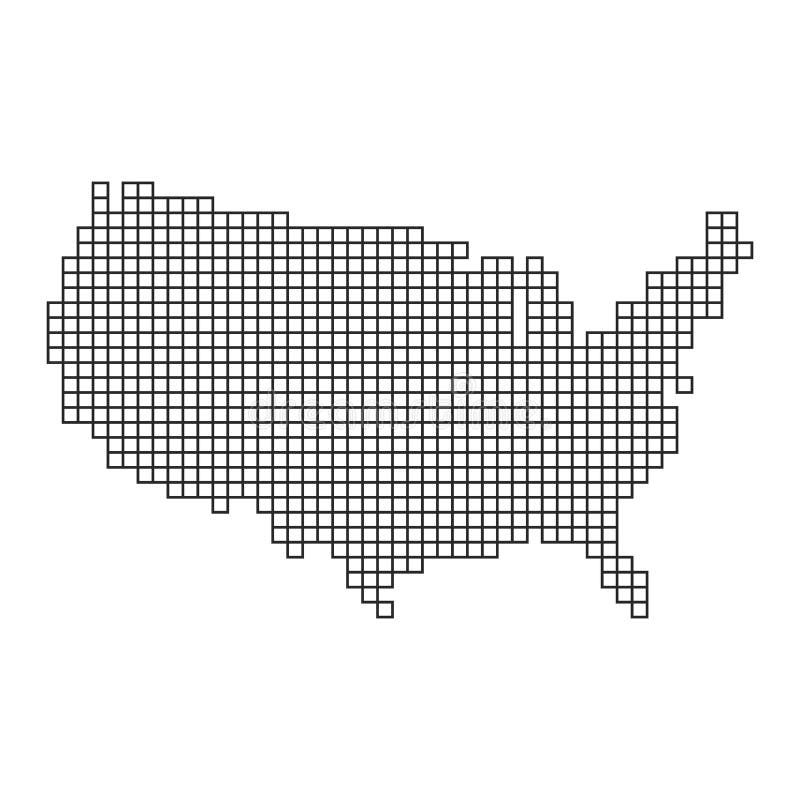 Pixel Art Design of Map of America. Vector Illustration Stock ...