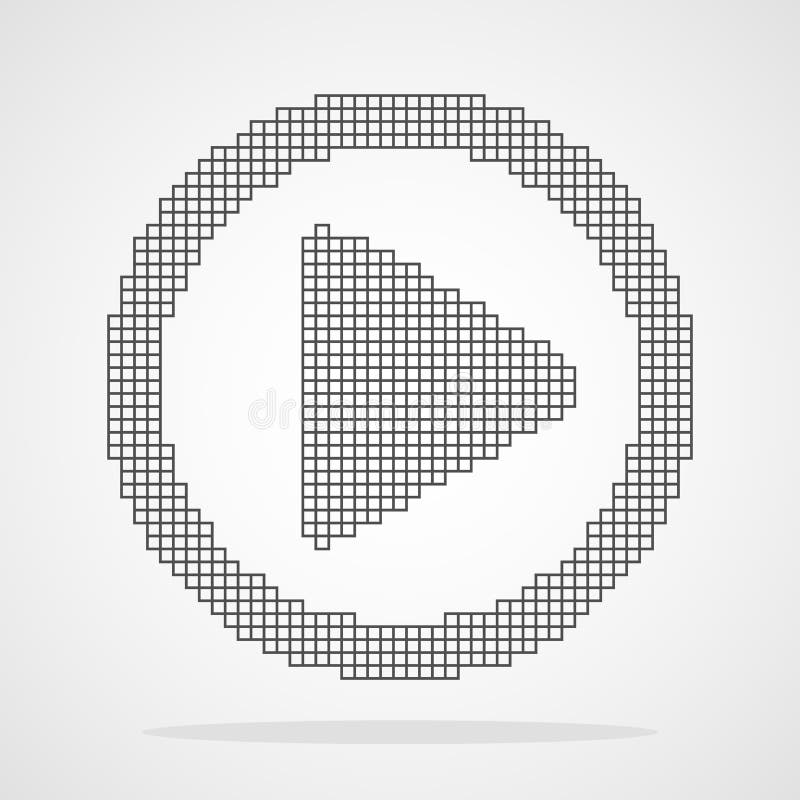 Pixel Art Design of Play Button. Vector Illustration Stock Illustration ...