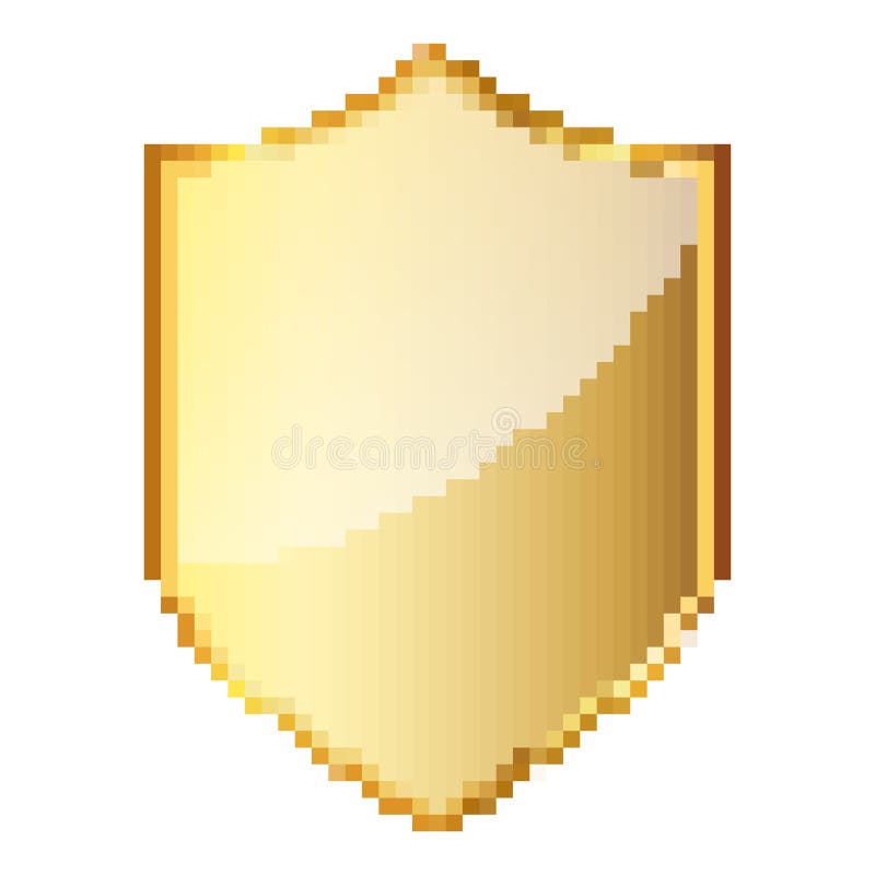 Pixel Art Design of Shield. Vector Illustration Stock Illustration ...
