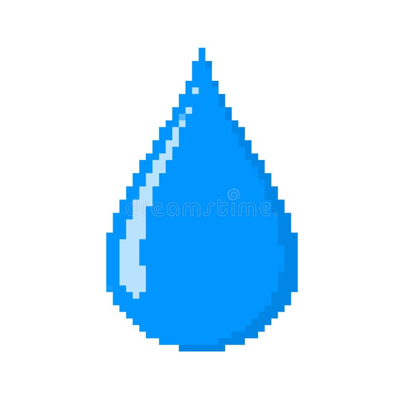 Pixel Art Design of a Water Drop. Vector Illustration Stock ...
