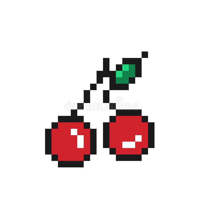 Pixel Art Deux Cerises Rouges Illustration de Vecteur - Illustration du ...