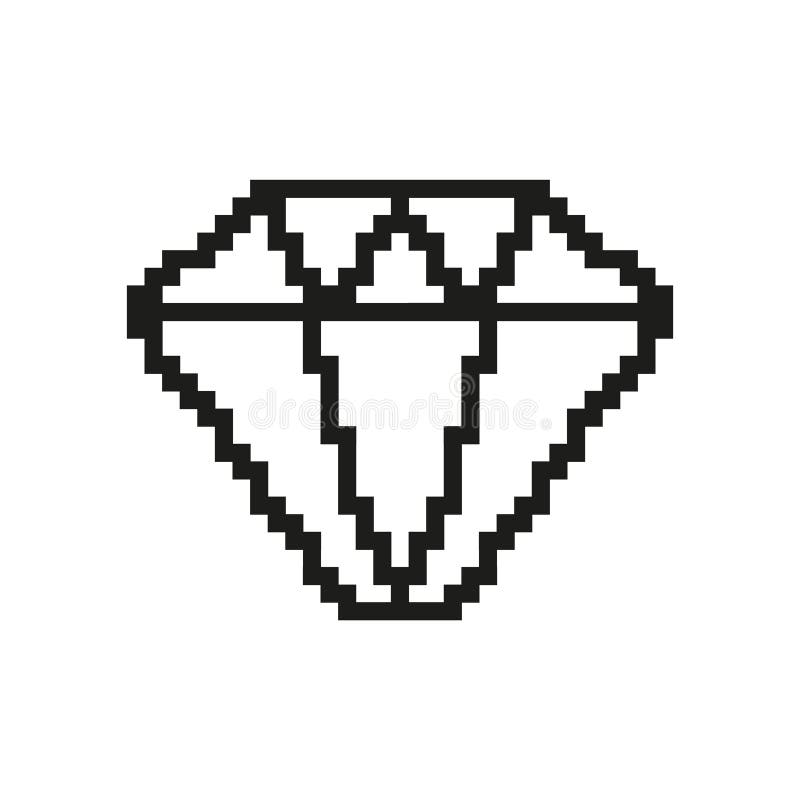 Pixel Art Diamond Icon. a Pixelated Diamond Shape with Crisp Geometric ...