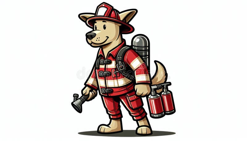 Pixel Art Dog Firefighter Illustration Stock Illustration ...
