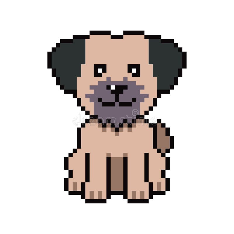 Pixel Art Dog Vector in Retro Style Stock Vector - Illustration of cute ...