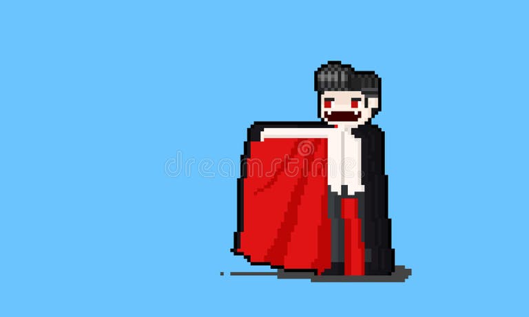 Pixel Art of Dracula Character Design. Stock Vector - Illustration of ...