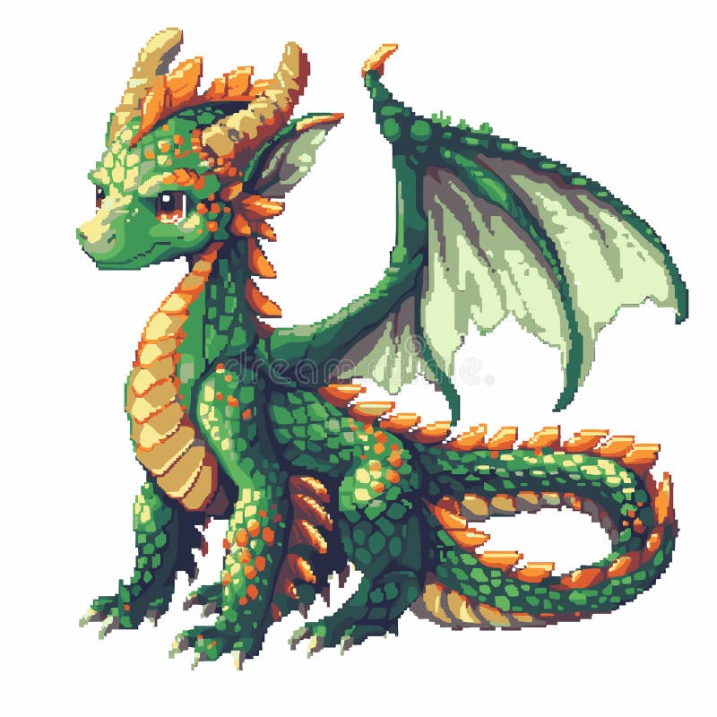 Vector Pixel Art Fire Dragon Stock Illustrations – 102 Vector Pixel Art ...