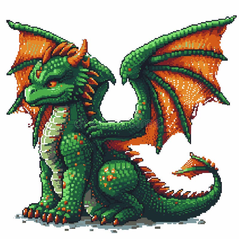 Vector Pixel Art Fire Dragon Stock Illustrations – 102 Vector Pixel Art ...