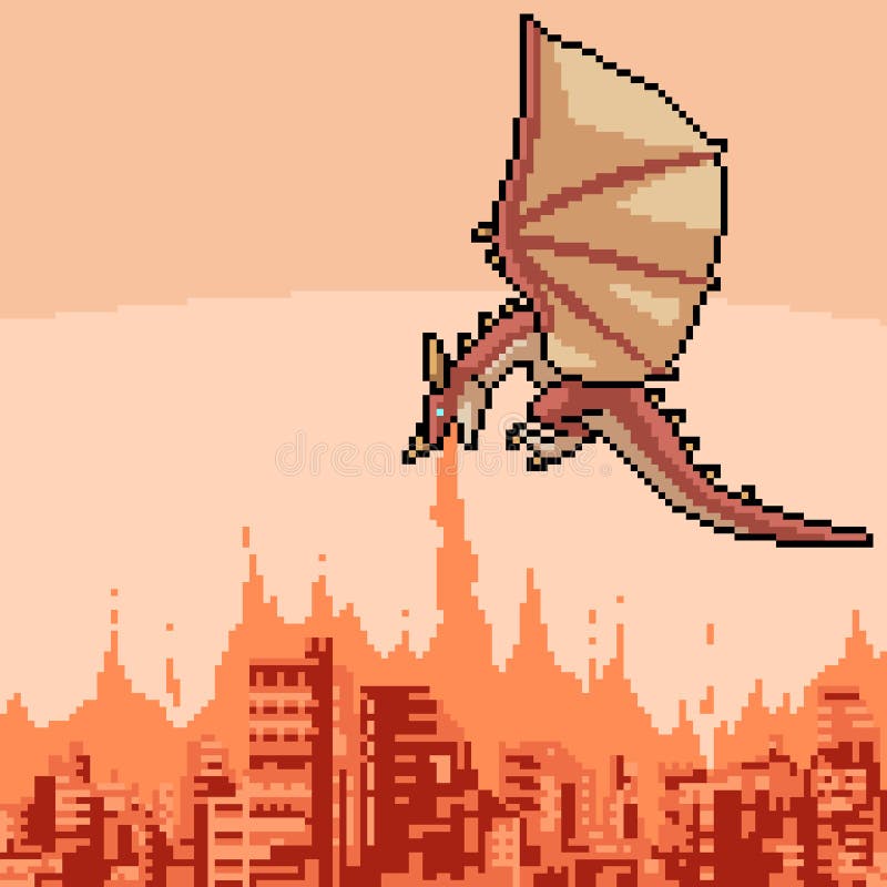 Vector Pixel Art Fire Dragon Stock Illustrations – 83 Vector Pixel Art ...