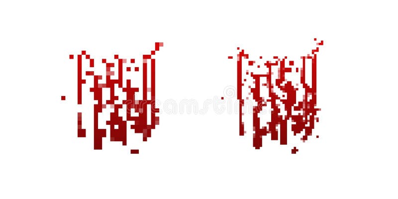 Pixel Art Dripping Blood with Glitch Effect Stock Vector - Illustration ...