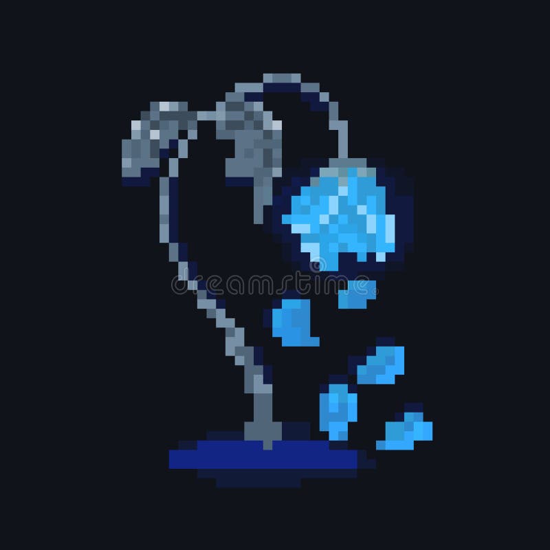 Pixel art dying blue rose. stock illustration. Illustration of plant ...