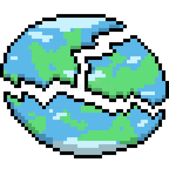 Pixel art earth the end stock vector. Illustration of pixel - 266538597