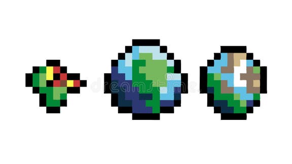 Pixel Art Earth Evolution, Digital Planet, Vector Design Generative AI ...