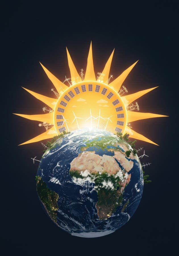 Pixel Art Earth and Sun Digital Illustration Stock Illustration ...