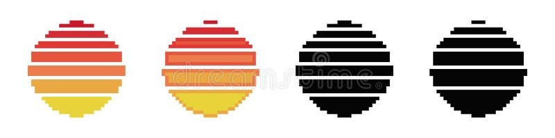 Pixel Art Egg Designs with Red, Orange, and Black Stripes Stock Vector ...