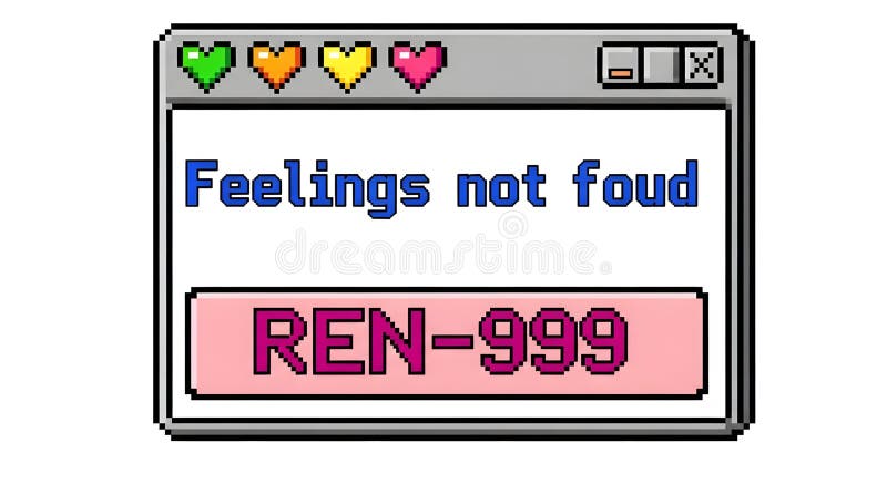 Pixel Art Error Message: Feelings Not Found Stock Illustration ...