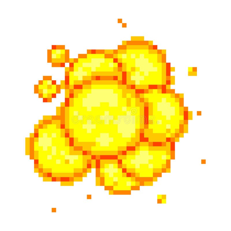 Pixel Art Explosion. Bang 8-bit Retro Game Style Vector Illustration ...