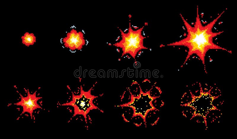 Pixel Art Explosion, Bomb, Boom, Burst Animation Stock Vector ... Pixel Art Explosion, Bomb, Boom, Burst Animation Stock Vector ...