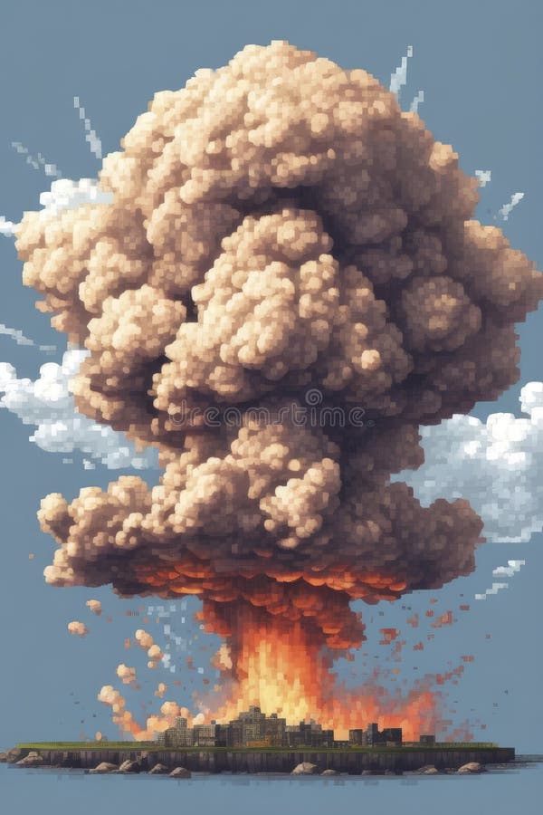 Pixel Art Explosion and Burst Animate Sprites. Vector 8 Bit Boom, Blast ...