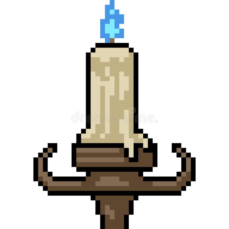 Pixel Art Fancy Candle Decoration Stock Vector - Illustration of cute ...