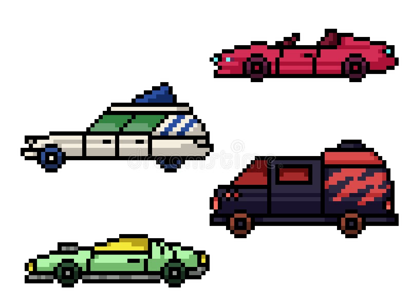 Pixel art fancy custom car stock vector. Illustration of pixel - 261303038