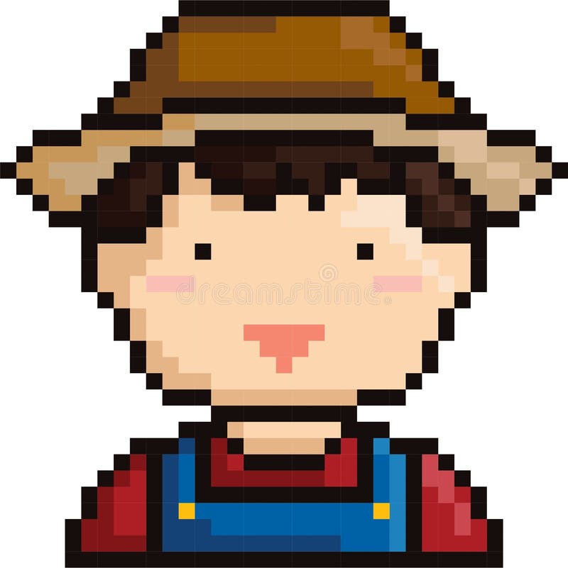 Pixel Art Farmer. Vector Illustration Decorative Design Stock Vector ...
