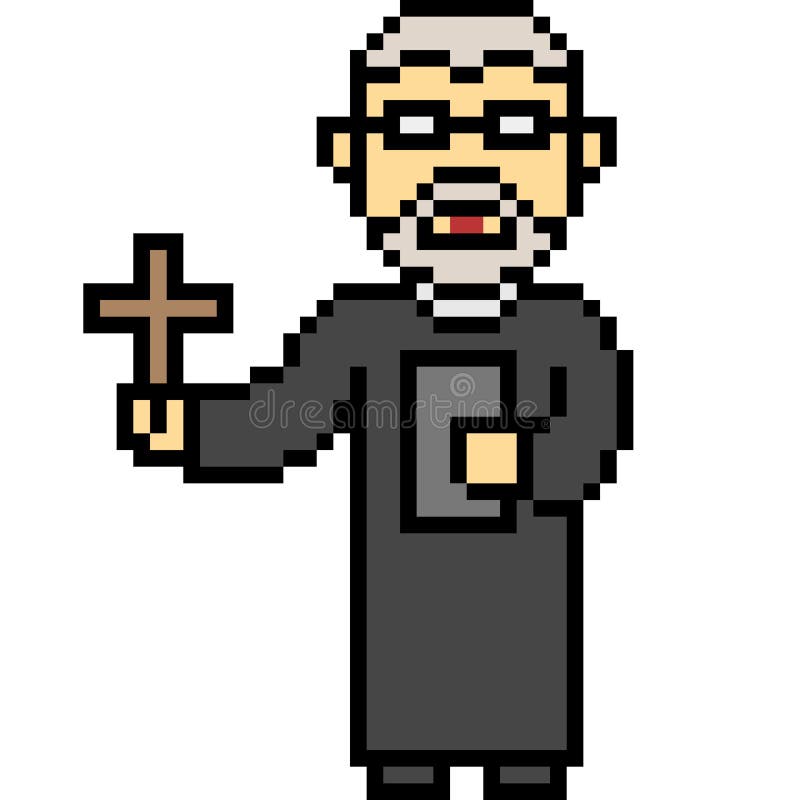Pixel art father church stock vector. Illustration of graphic - 93339453