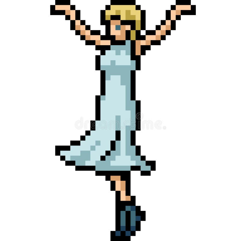 Pixel art femme robe danse illustration de vecteur. Illustration du ...