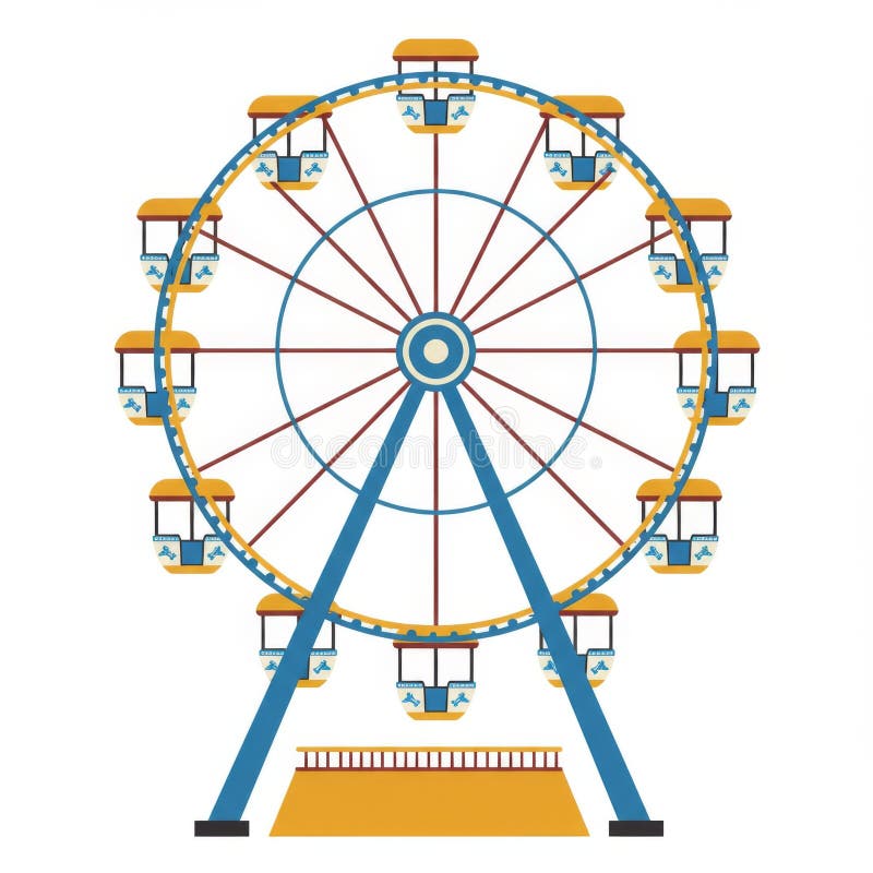 Pixel Art Ferris Wheel Illustration Stock Illustration - Illustration ...