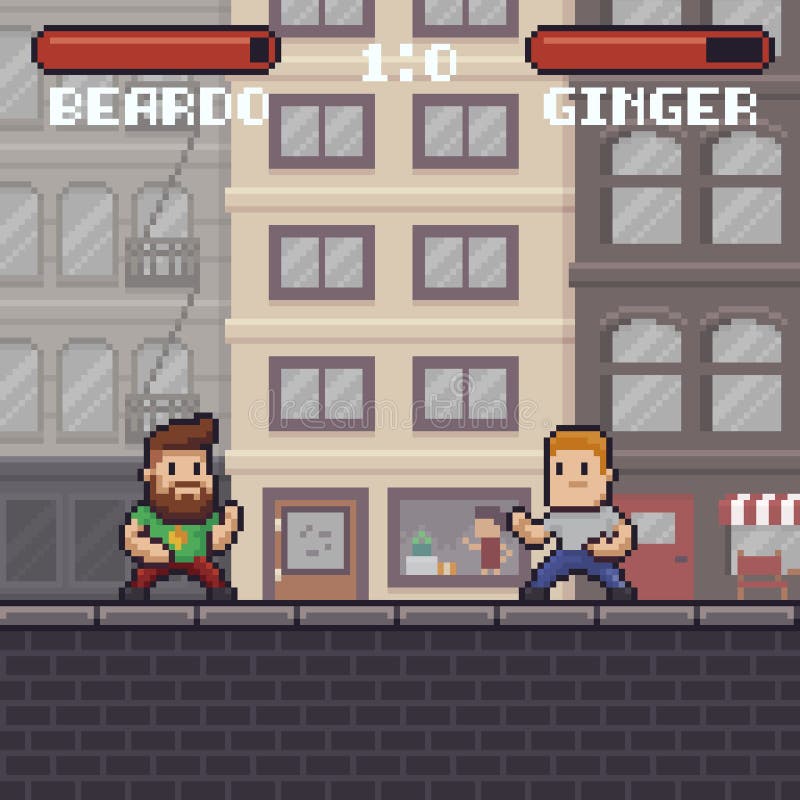 Pixel Art Fighting illustration de vecteur. Illustration du homme ...