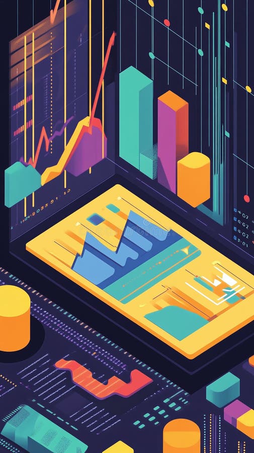 Pixel Art Financial Data Visual for a Startup Pitch Deck. Stock ...