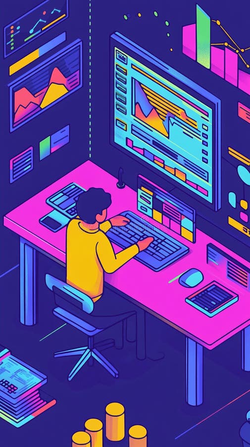 Pixel Art Financial Data Visual for a Startup Pitch Deck. Stock ...