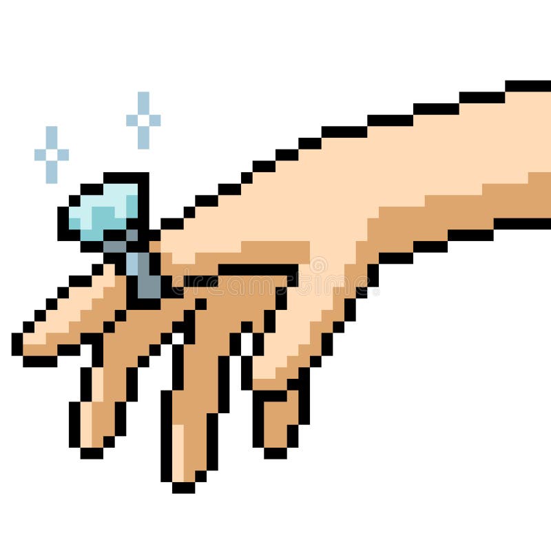 Pixel Art Finger Big Diamond Stock Vector - Illustration of isolated ...