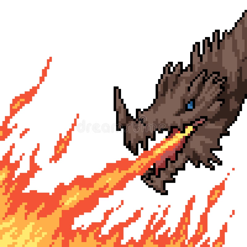 Vector Pixel Art Fire Dragon Stock Illustrations – 103 Vector Pixel Art ...