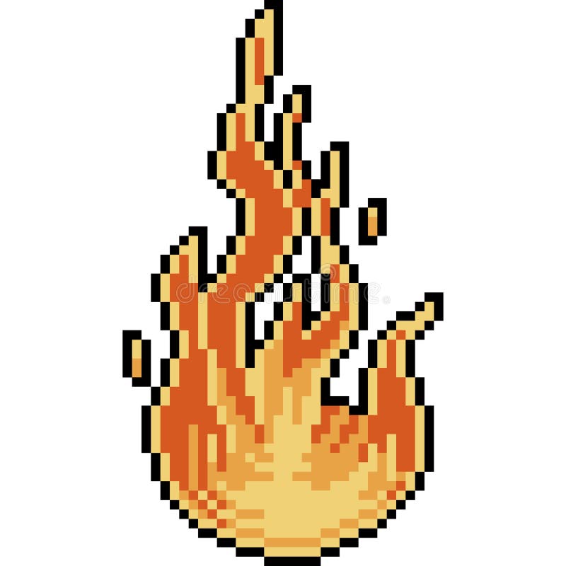 Pixel Art of Fire Power Symbol Stock Vector - Illustration of vector ...