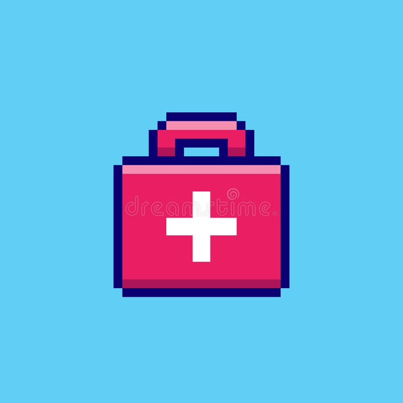 Pixel Art First Aid Kit Game Asset Design Stock Vector - Illustration ...