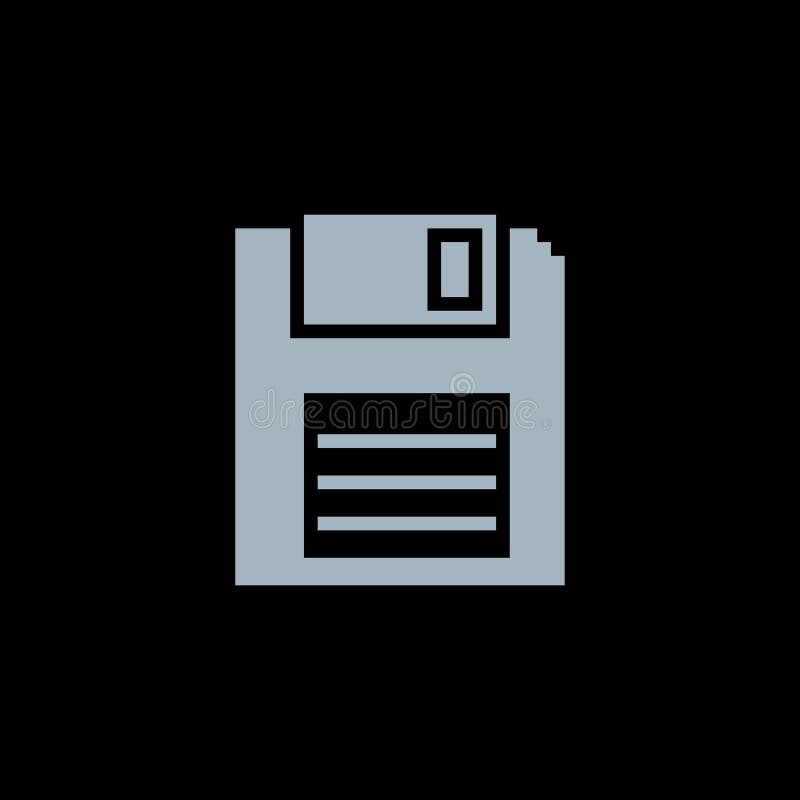 Pixel Art Floppy Disk Flat Vector Icon on Black Background Stock Vector ...