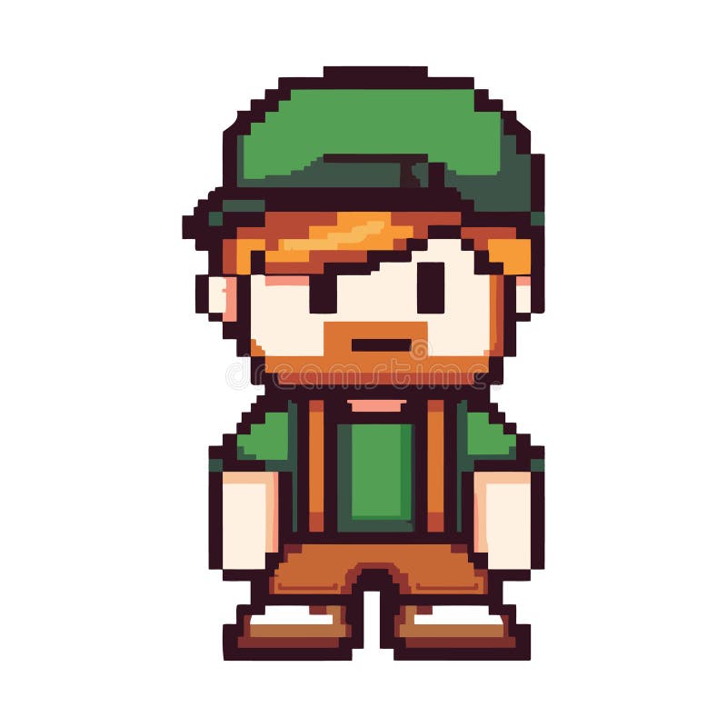 Pixel Art Forest Game Character. Ilustración del Vector - Ilustración ...