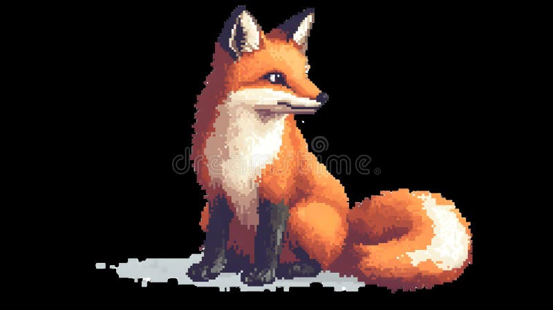 Pixel Art Fox: Vibrant Red and White Illustration Stock Illustration ...