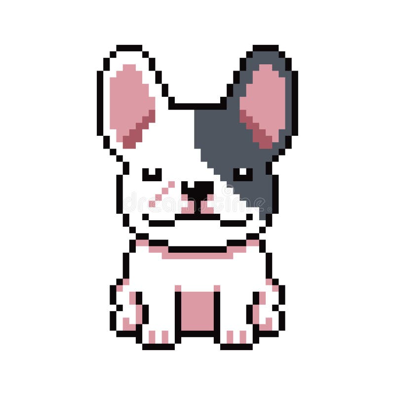 Pixel Art French Bulldog Vector in Retro Style Stock Illustration ...